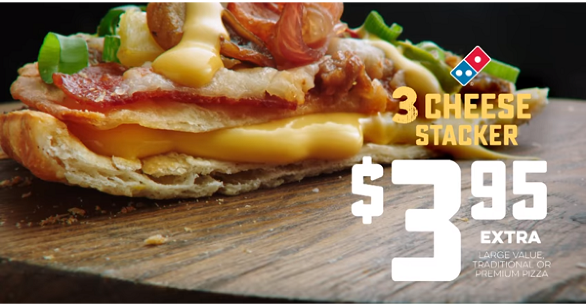 Domino's unveils 3-Cheese-Stacker pizza crust | QSR Media Australia