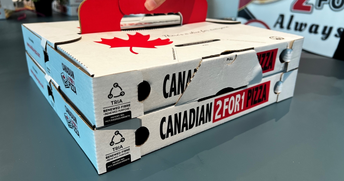 Canadian 2 for 1 Pizza adopts TRIA's sustainable pizza box packaging ...