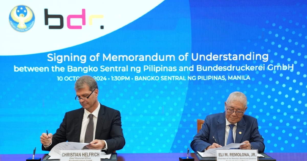 PH central bank, German banknote printer ink MOU for payments and currency mgmt | Asian Banking ...
