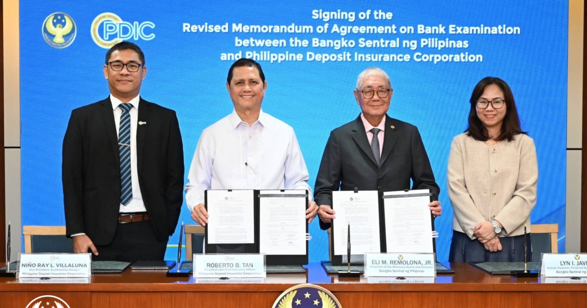 PDIC, Philippine central bank sign revised agreement to enhance bank ...
